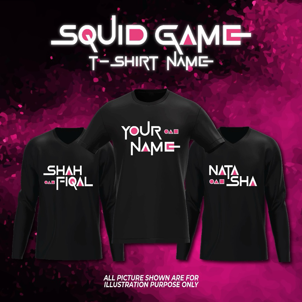 📣🔥 T-SHIRT “SQUID GAME” CUSTOM NAMA ANDA SENDIRI! 🔥📣 | Shopee Malaysia