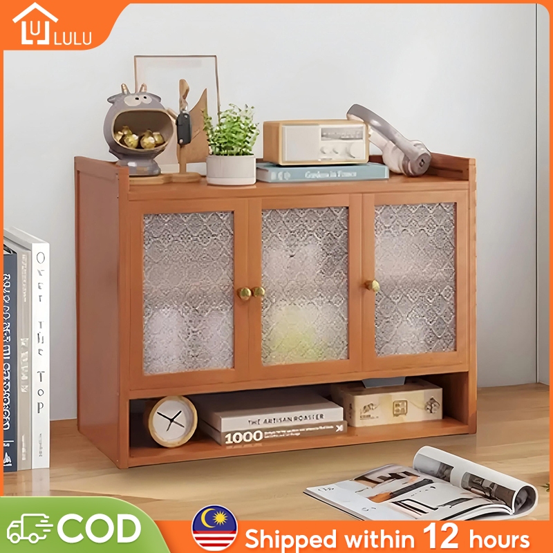 LULU Kitchen Cabinet Almari Dapur With Door Bamboo Storage Cabinet ...