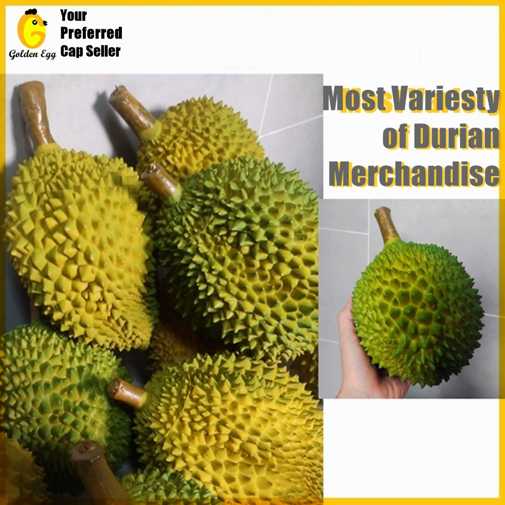 GEC Artificial Durian Musang King Simulation Fruit Toy Buah Palsu Rubber made Hadiah Gift Fake ...