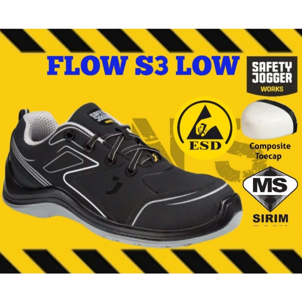 Safety Jogger FLOW S3 (Low-Cut) ESD SIRIM & DOSH Safety Shoes [Kasut ...