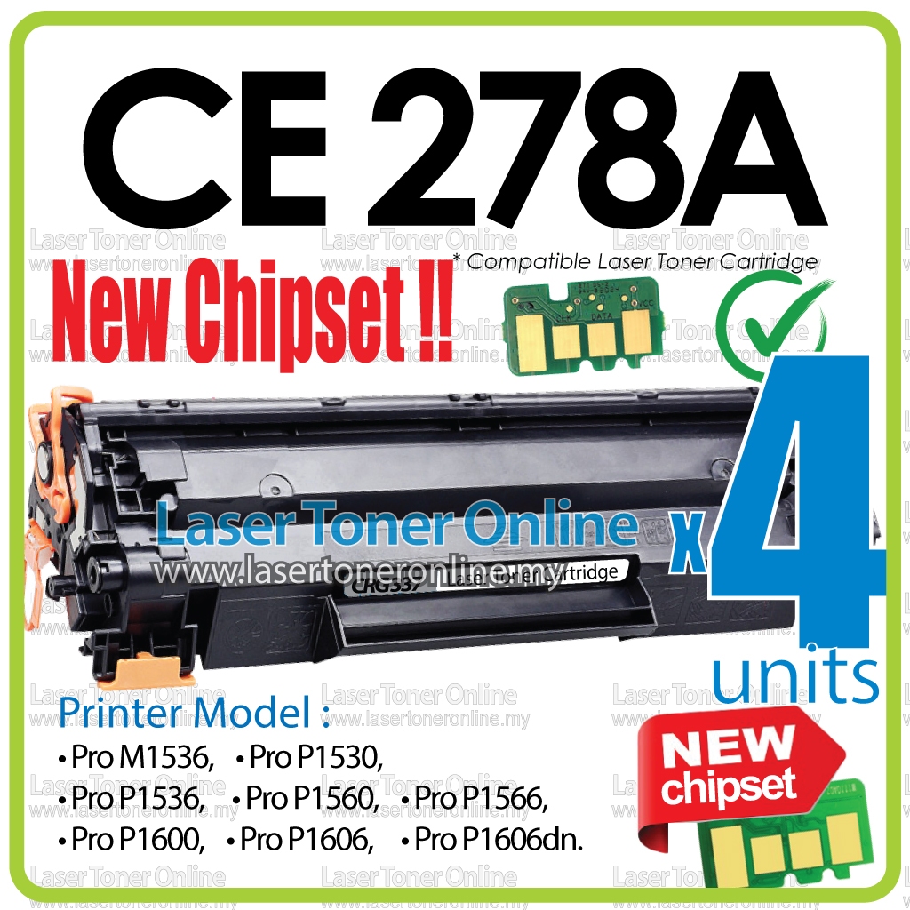 4x Compatible To HP CE278A CE 278A 78A Laser Jet Pro M1536 P1530 P1536 ...