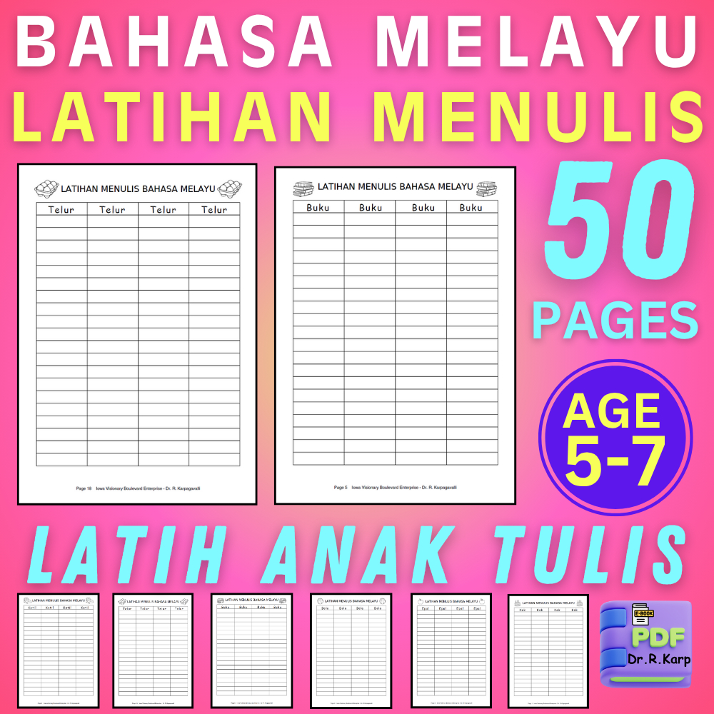 [PDF] Latihan Menulis Bahasa Melayu 50 Muka Surat Untuk Kanak-kanak ...