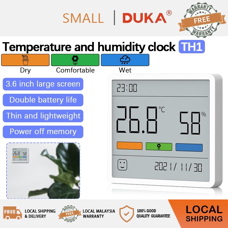 Duka Bluetooth-compatible Thermometer 2 APP Wireless Smart Electric LCD ...