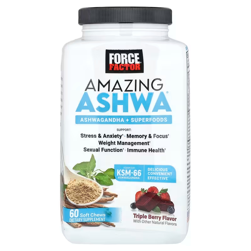 Force Factor, Amazing Ashwa®, Triple Berry, 60 Soft Chews | Shopee Malaysia