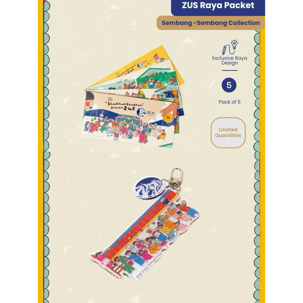 readystock ZUS Raya Packet & keychain pendant 2025 - 5's [Sembang ...