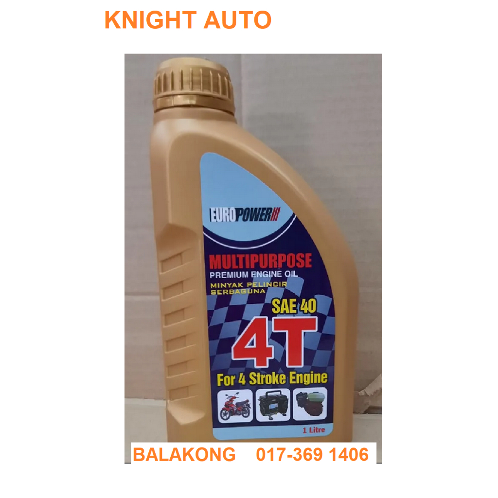 Multipurpose Premium Europower SAE40 / AEROIL HD40 Engine Oil 4T 1Liter ...