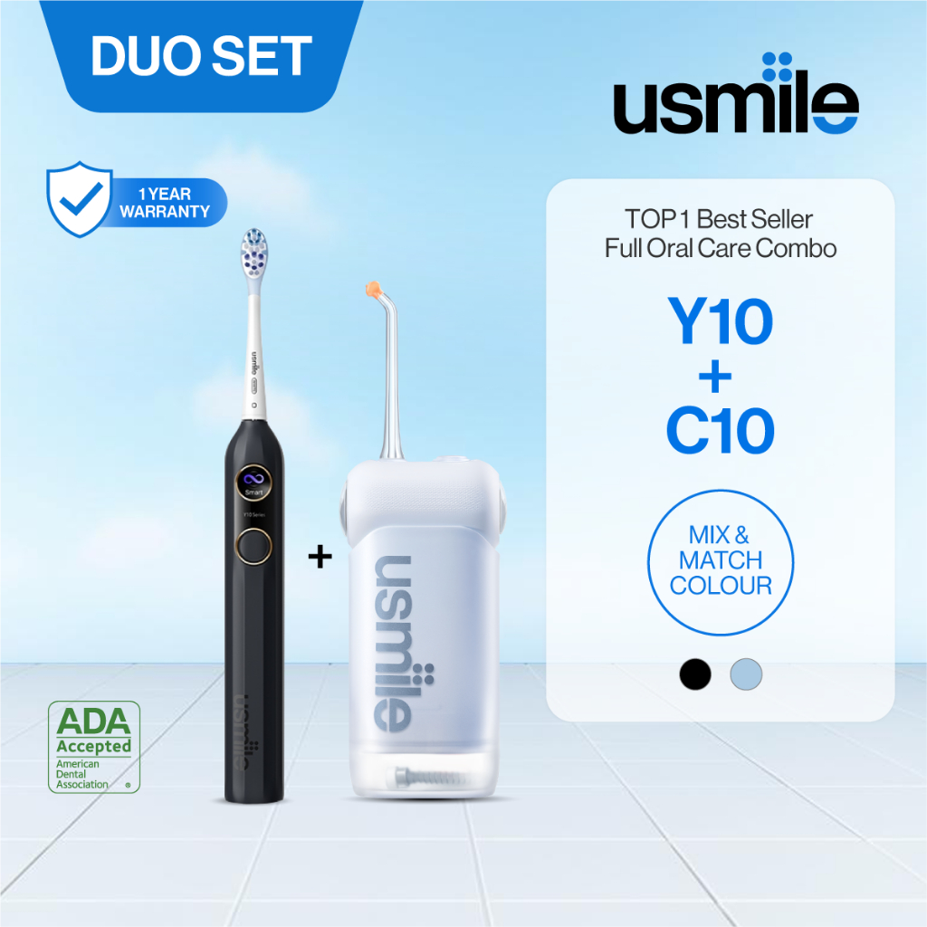 [Full Oral Care Set] usmile Y10 Superclea Sonic Electric Toothbrush + C10 Portable Dental ...