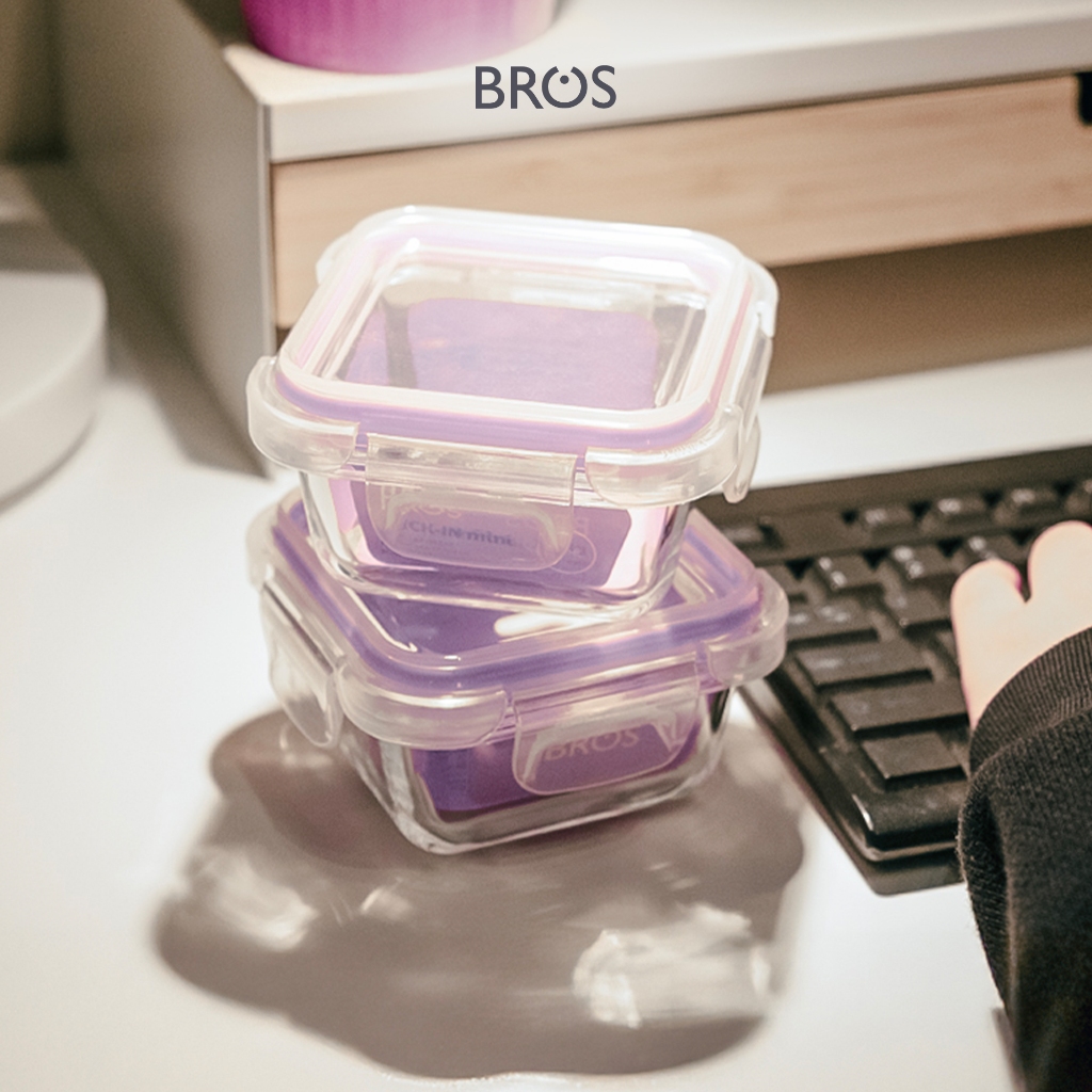 BROS Container Glass Click-In Mini | High Durability Food Safe Glass ...