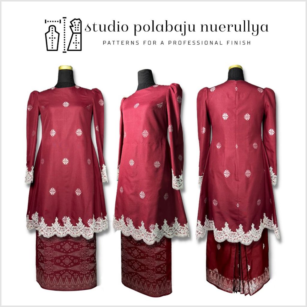 PRINTABLE SEWING PATTERN (PDF) : JOM JAHIT BAJU KURUNG AYLA | Shopee ...
