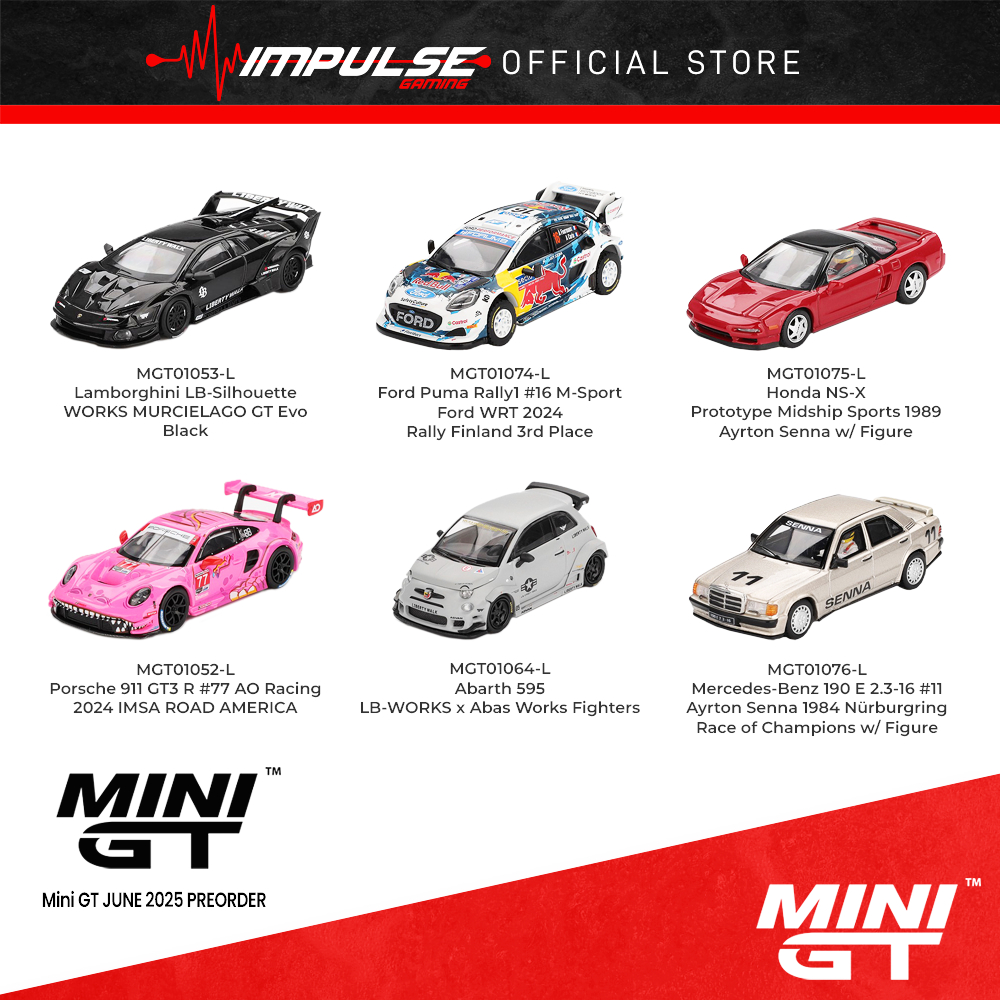 [PO] Mini GT 1:64 Lambo LB 53 / Puma Rally1 #16 74 / NS-X 75 / 911 GT3 ...