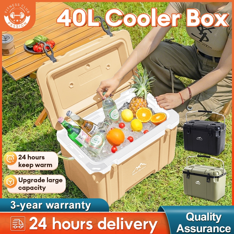 Outdoor 40L Cooler Box Camping Ice Box Ice Bucket Portable Picnic Food ...