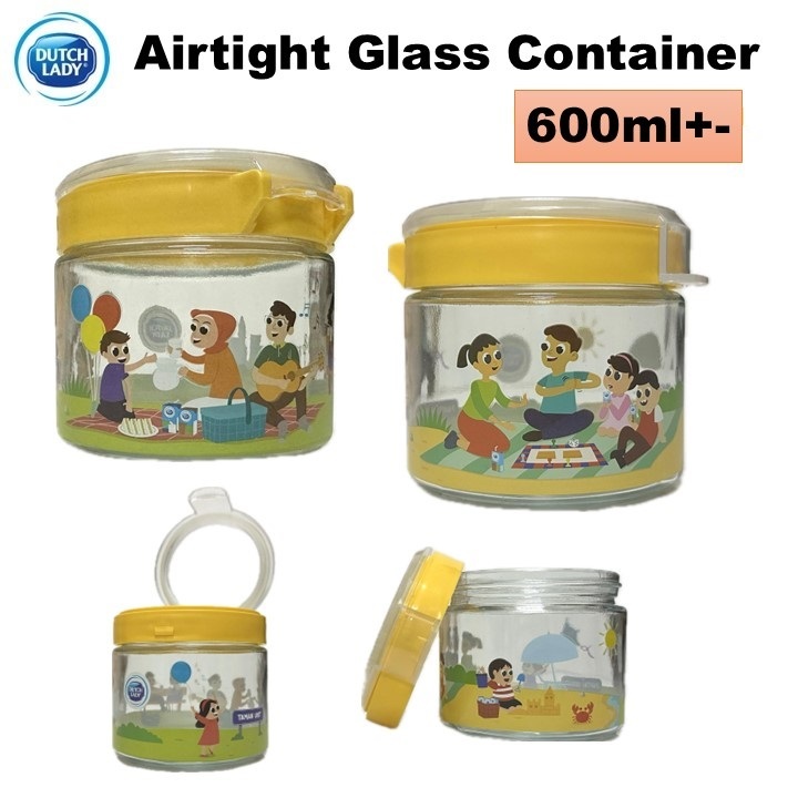 Dutch Lady Airtight Glass Container 600ml For Food Storage / Powder ...
