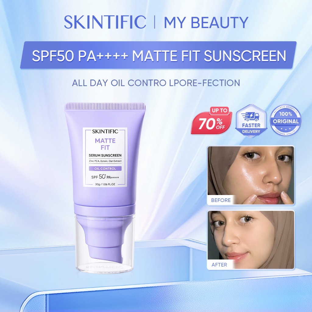 SKINTIFIC Matte Fit Serum Sunscreen 30g SPF50+ PA++++ Sun UV Protection ...