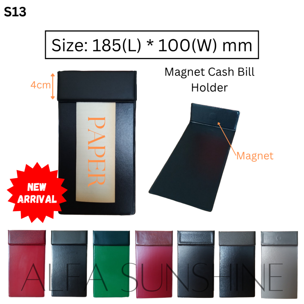 ALFA | PVC Magnet Cash Bill Receipt Holder Stationary School Office ...