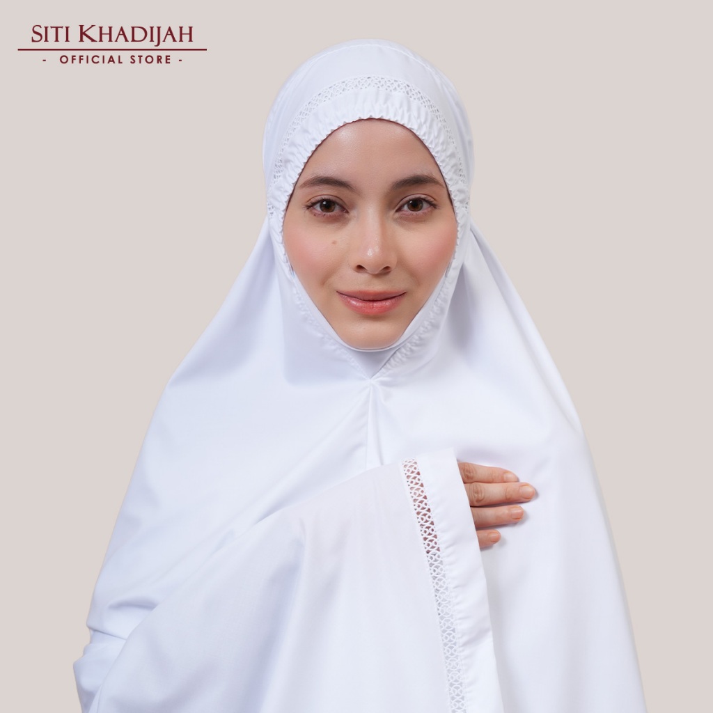 Siti Khadijah Telekung Modish Ashley in White | Shopee Malaysia