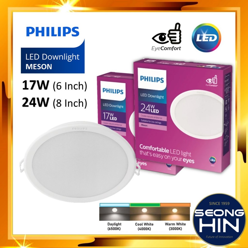 Philips 5" 6" 8" Meson 13W 17W 24W LED Downlight Daylight 6500k ...