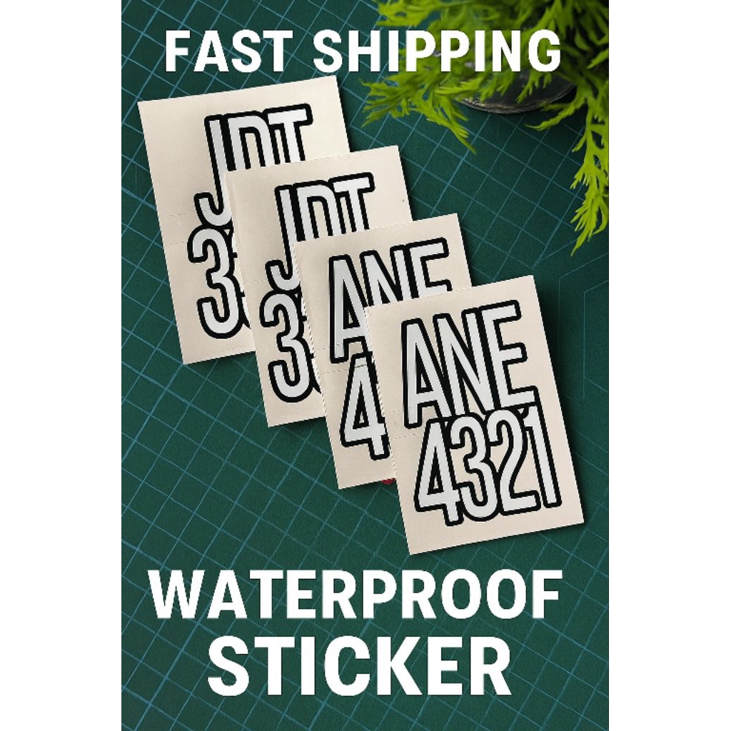 custom nombor plate motor sticker waterproof | Shopee Malaysia