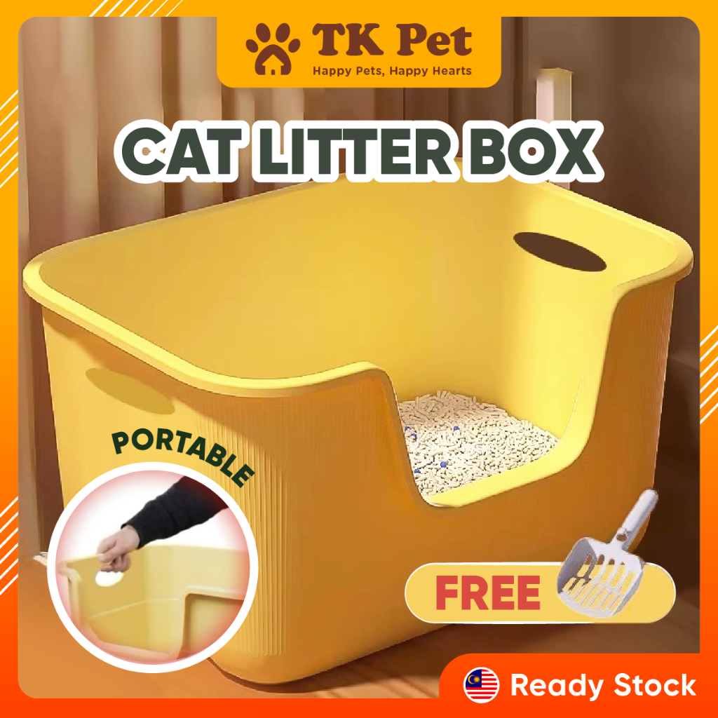 Cat Litter Box Extra Large Cat Toilet Litter Tray Bekas Pasir Kucing ...