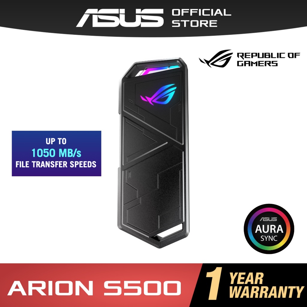 ASUS ROG Strix Arion 500GB Type-C External SSD Storage USB-C support ...