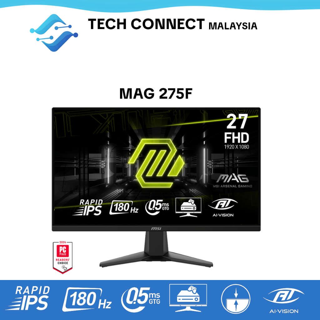 MSI MAG275QF / MAG 275QF 27" GAMING MONITOR ( 27" RAPID IPS WQHD / 0 ...