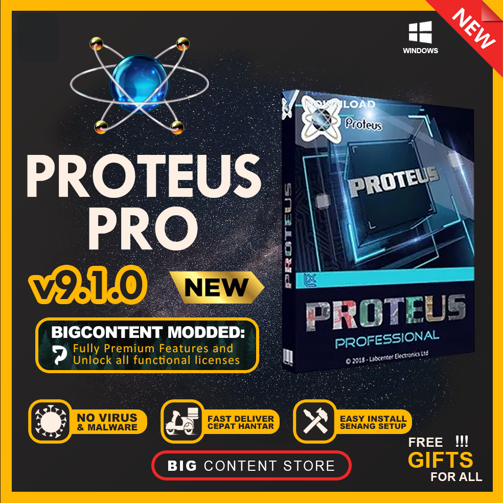 Proteus Professional v9.1 SP2 Full Collections 💯 EASY INSTALL SOFTWARE 💯 LIFETIME PREMIUM 💯 FAST ...