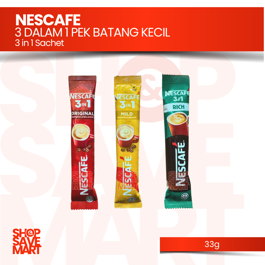 Nescafe 3 in 1 Original / Mild / Rich Premix Instant Coffee Sachet ...