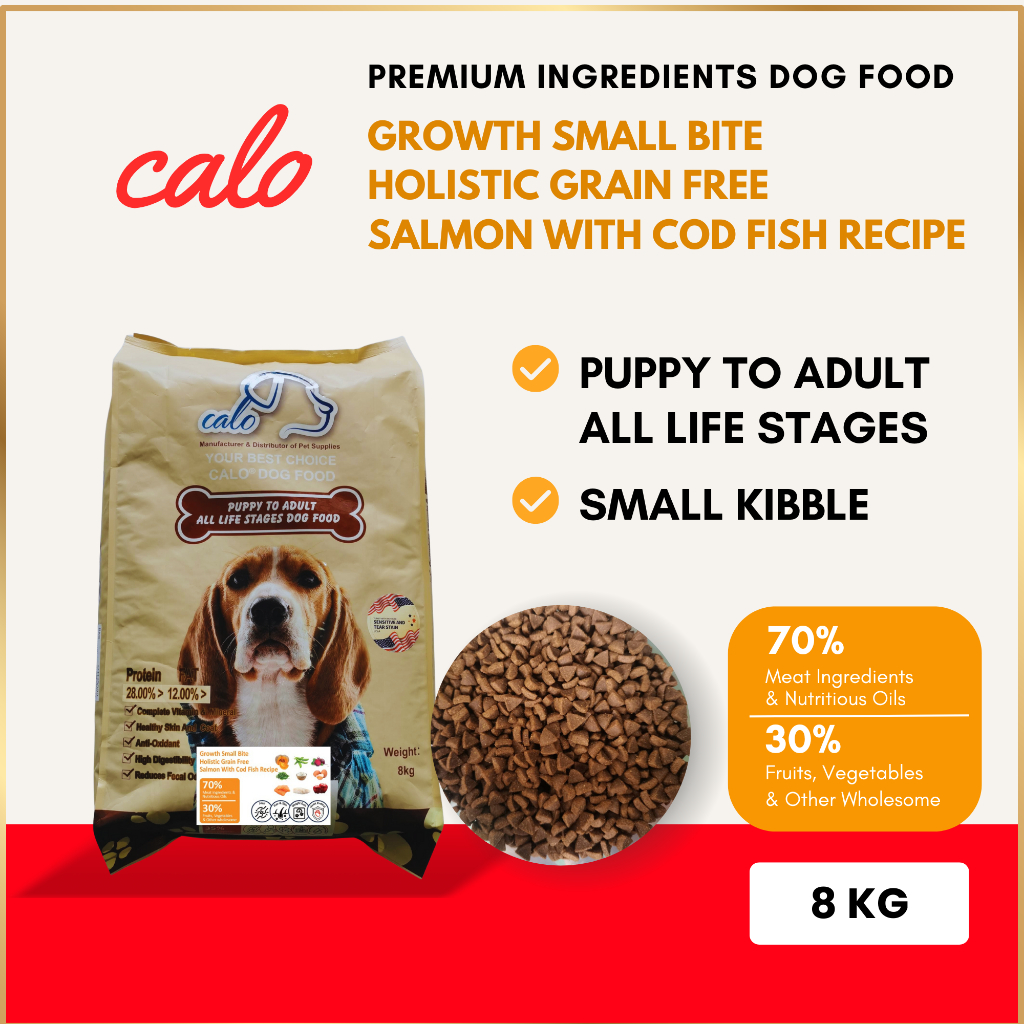 Calo Dog Food Growth Salmon With Cod Fish Holistic Grain-Free formula ...