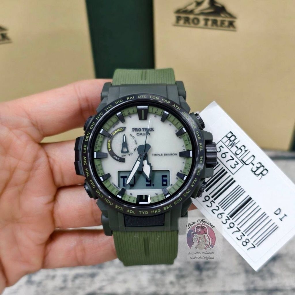 100% ORIGINAL CASIO PRW-61LD-3DR | Tough Solar | Triple Sensor ...