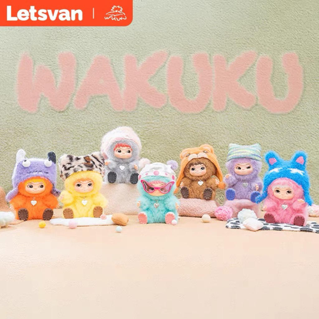 [Ready stock] Wakuku official blind box Letsvan Fuzzy Trendy Fun Party series vinyl plush ...