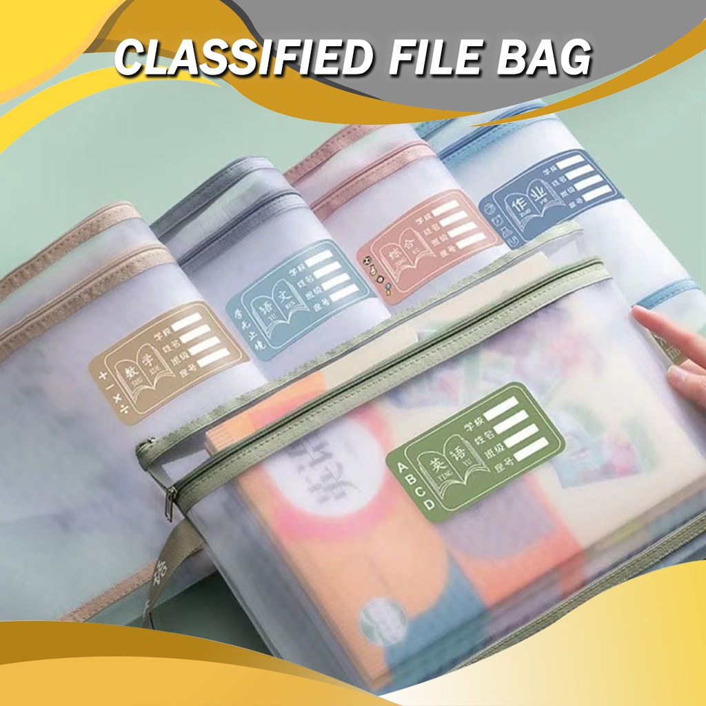 Single, Double Layer Nylon Document Bag Mesh File Folder Paperwork A4 ...