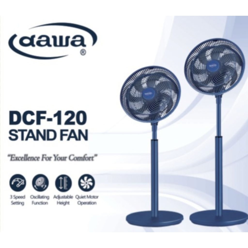 Dawa Stand Fan Turbo Fan 12 Inch 7 Blade Adjustable Height Sirim Tested ...