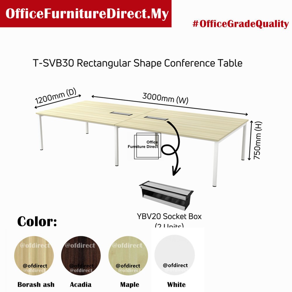 300x120cm 10 Feet Rectangular Meeting Table SVB SQVB UTVB ASVB 30 (10 ...