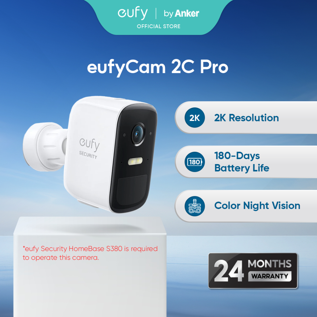 eufy Cam 2C Pro 2K Add-on Camera Wireless Home Security System with 2K ...