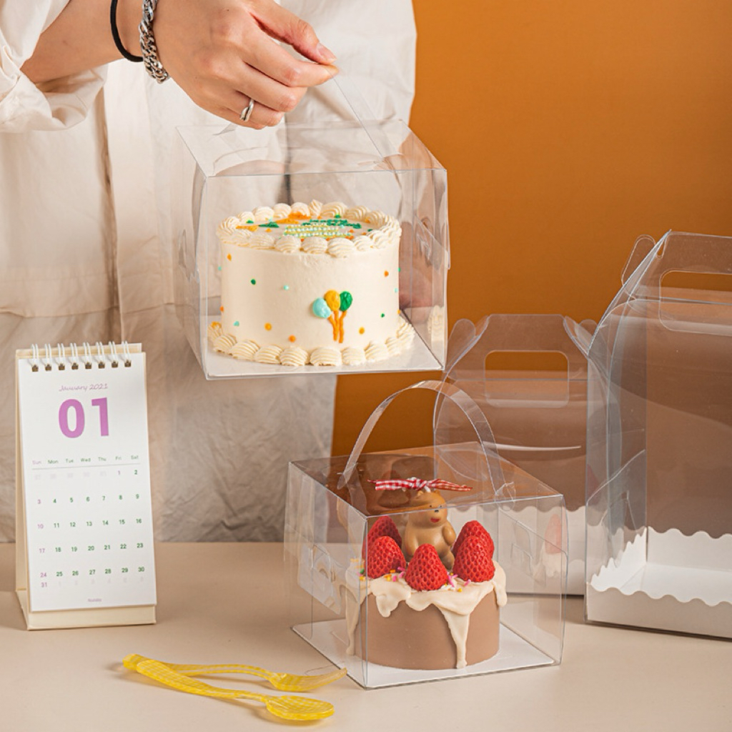 Small plastic cake transparent packaging box 3inch | Shopee Malaysia