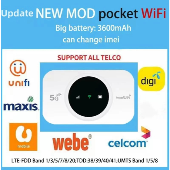 Mini Portable WiFi Router | 4G/5G SIM Pocket MiFi | Unlocked Mobile ...
