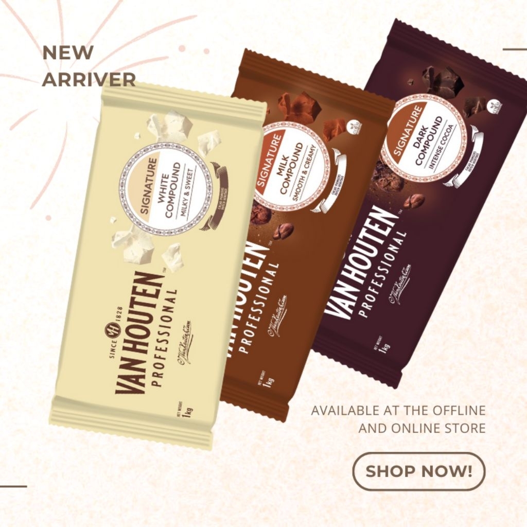 (Halal) Van Houten Professional Dark / Milk / White Chocolate Compound ...