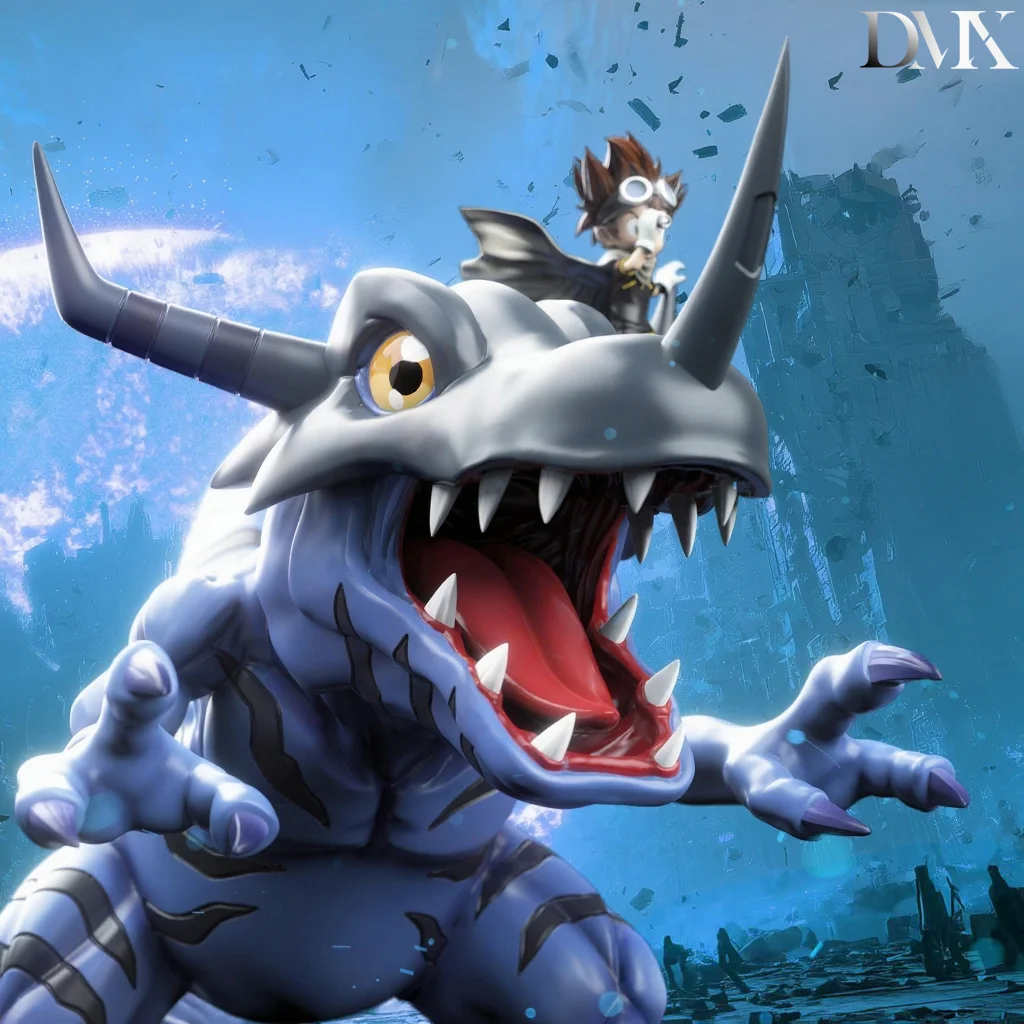 DMX Studio - Generation 1 Riding Posture Series #4 Greymon & Yagami Taichi Digimon Resin Statue ...
