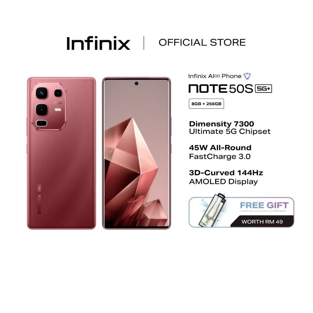 New Smartphone Original Infinix Note 50S 5G [ 8+8Gb Ram + 256Gb | Dimensity 7300 Ultimate 4nm ...