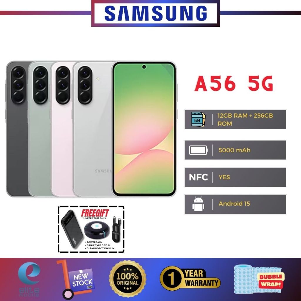 SAMSUNG Galaxy A56 5G 12GB RAM + 256GB ROM I 6.7” FHD+Super AMOLED ...