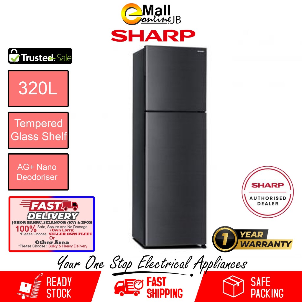 Sharp Fridge 2 Door Refrigerator (320L) SJ327MDS | Peti Sejuk | Shopee ...