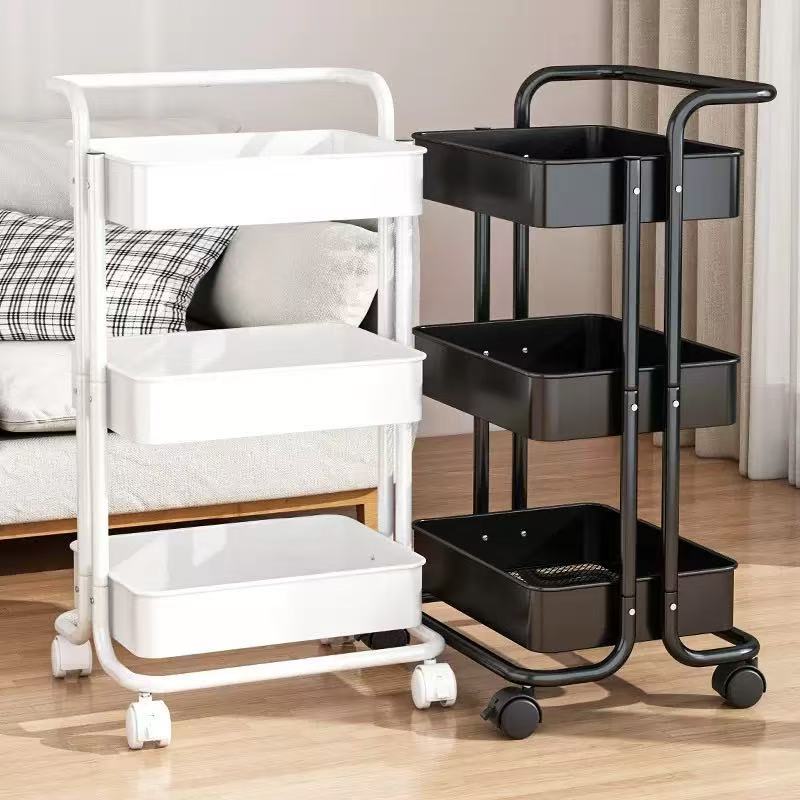 Multi-layer Shelf Trolley Living Room Kitchen Trolley Storage Rack ...