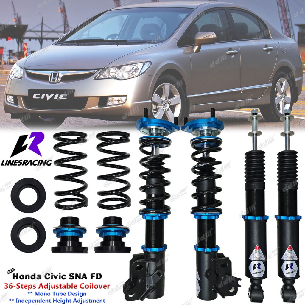 LINES Racing 36 Steps Hi Low Bodyshift Adjustable Suspension Coilover ...