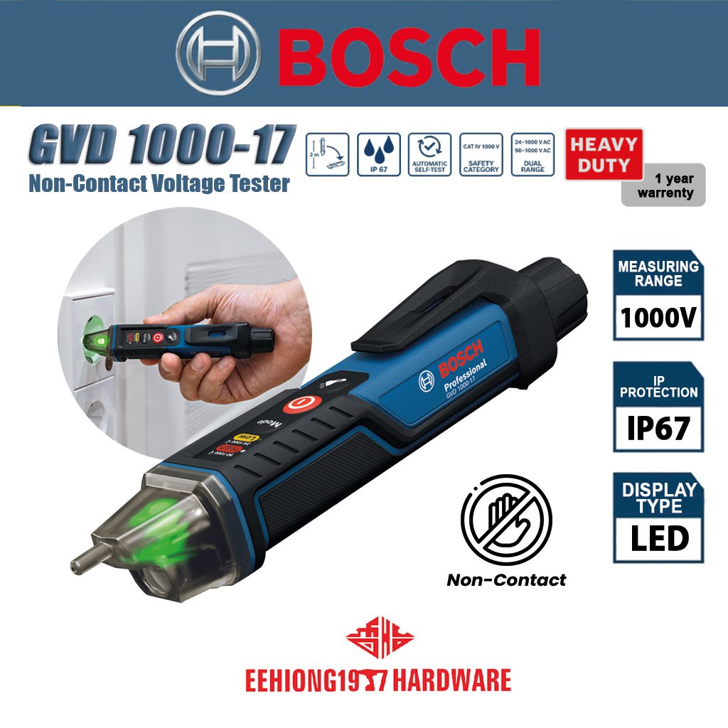 BOSCH GVD 1000-17 Non-Contact Voltage Tester Voltage Test Pen Electric ...