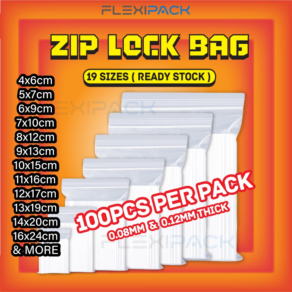 Zip Lock Plastic Bag Large/Small Extra Thick (0.08-0.12mm) Ziplock ...