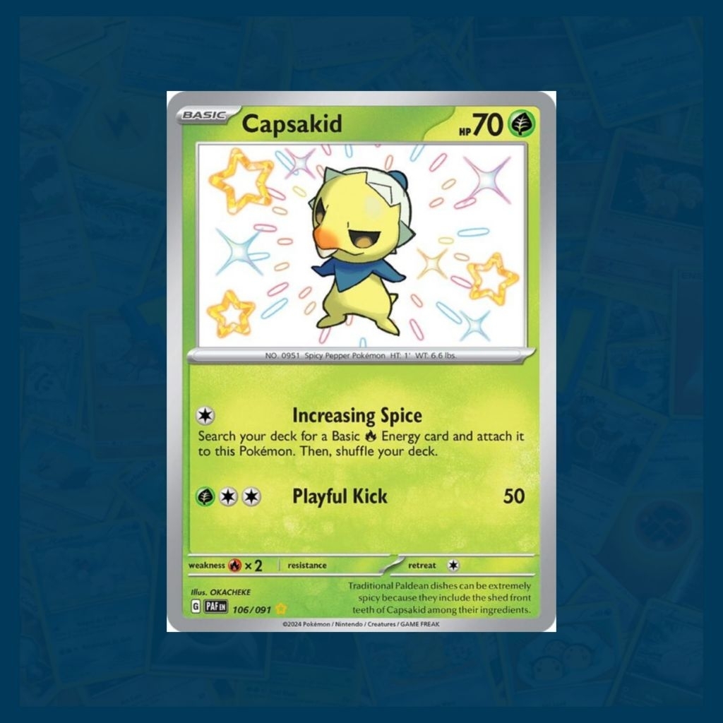 Capsakid (106/091) Shiny Rare | Paldean Fates | Pokemon TCG Card ...