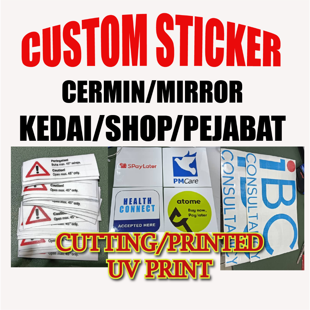 Custom Sticker Cermin Kedai / Pejabat / Office | Shopee Malaysia