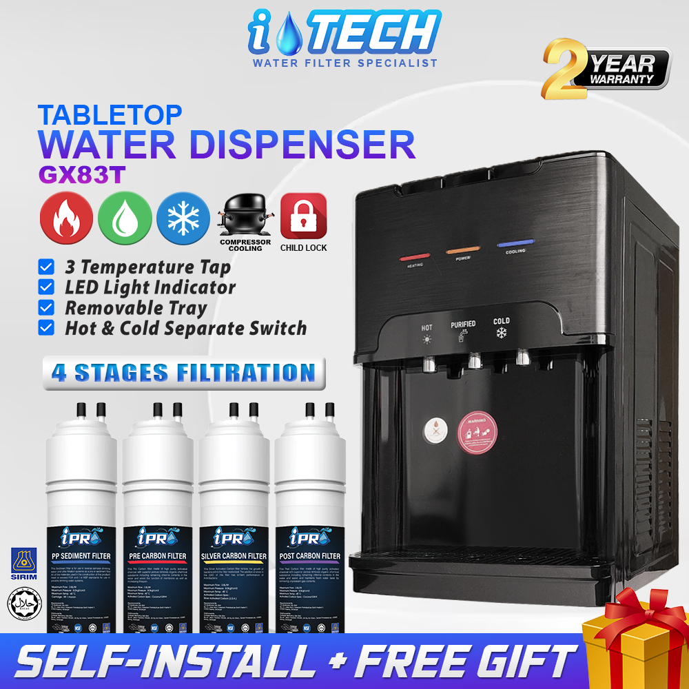 I-TECH Tabletop Water Dispenser Hot Normal Cold GX83 - 4 Stages ...