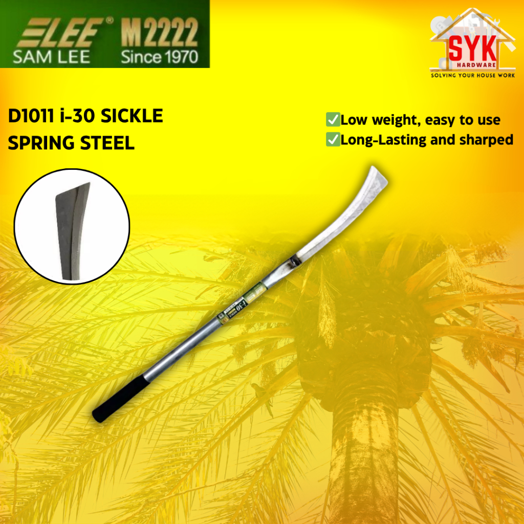 SYK Samlee D1001 i-30 Sickle Spring Steel Outdoor Gardening Tools Sabit ...