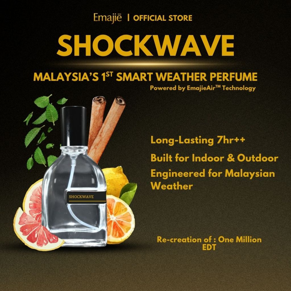 EMAJIE SHOCKWAVE Perfume for Men 30ml Long Lasting Muslim Friendly | Shopee Malaysia