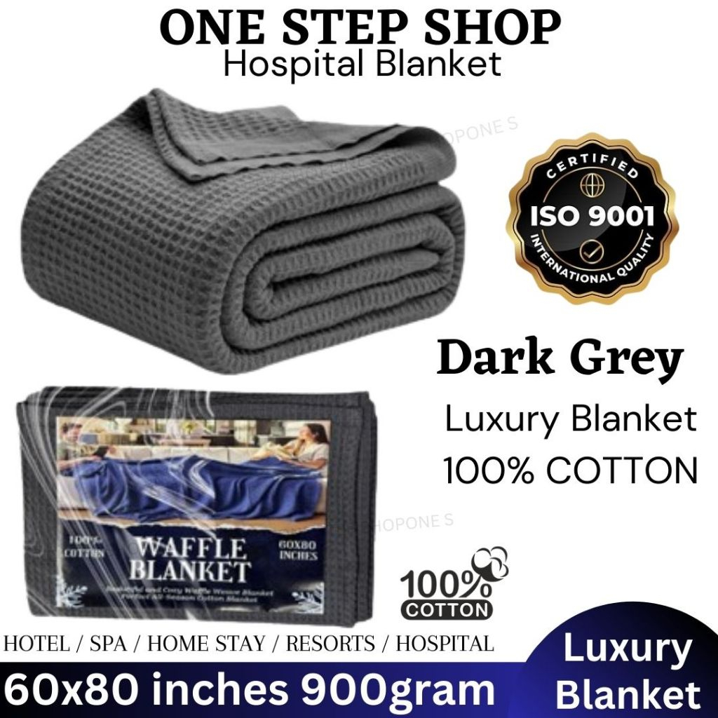 1STEP SHOP Blanket selimut hospital Hotel blanket waffle Blanket ...